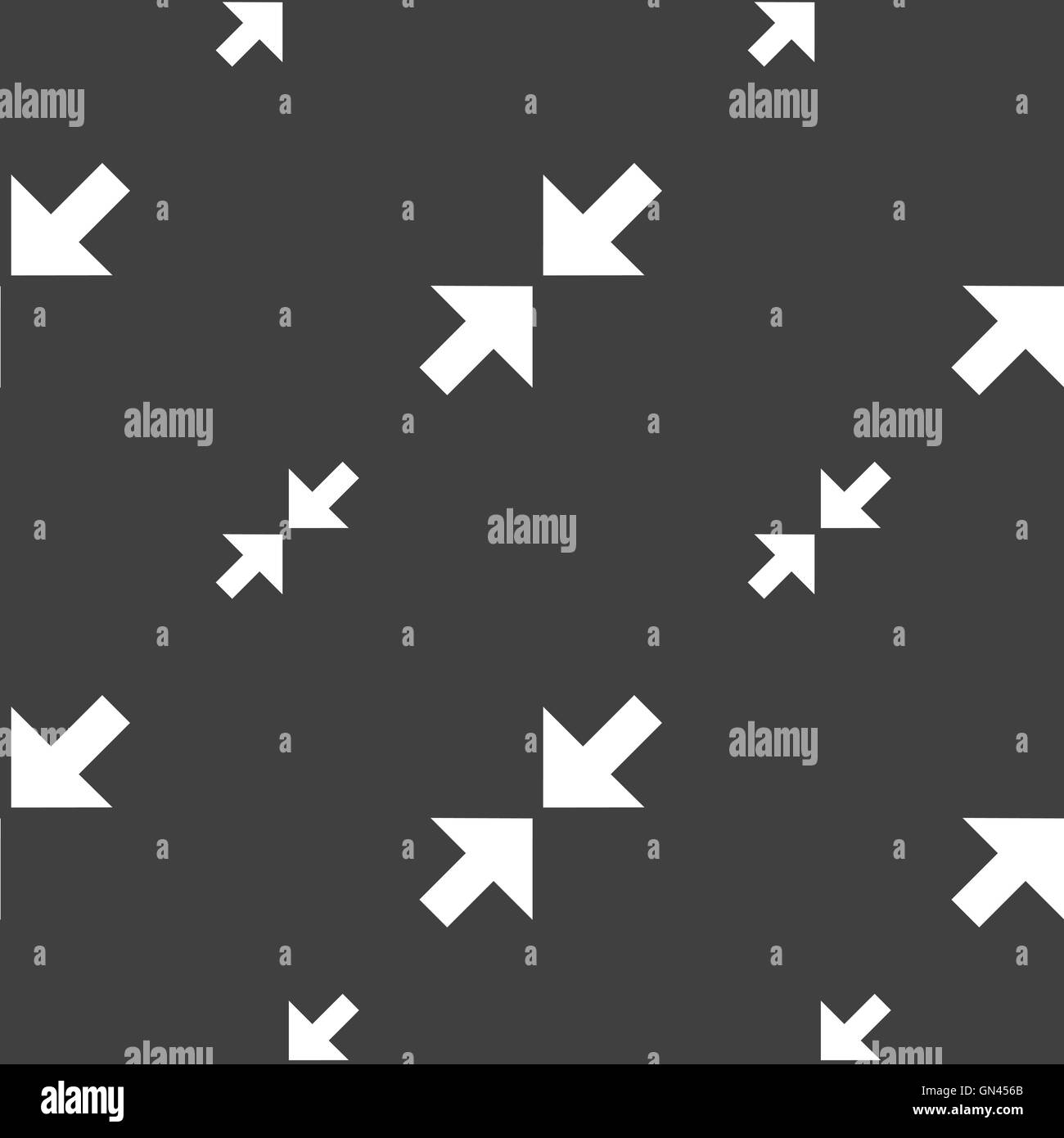 Exit full screen icon sign. Seamless pattern on a gray background ...