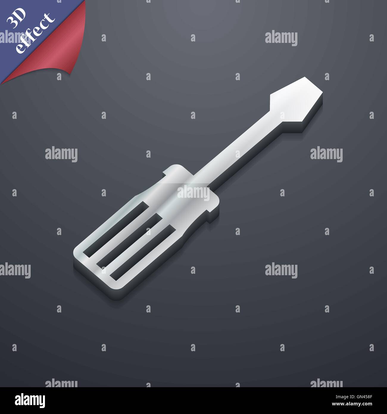 screwdriver icon symbol. 3D style. Trendy, modern design with space for ...