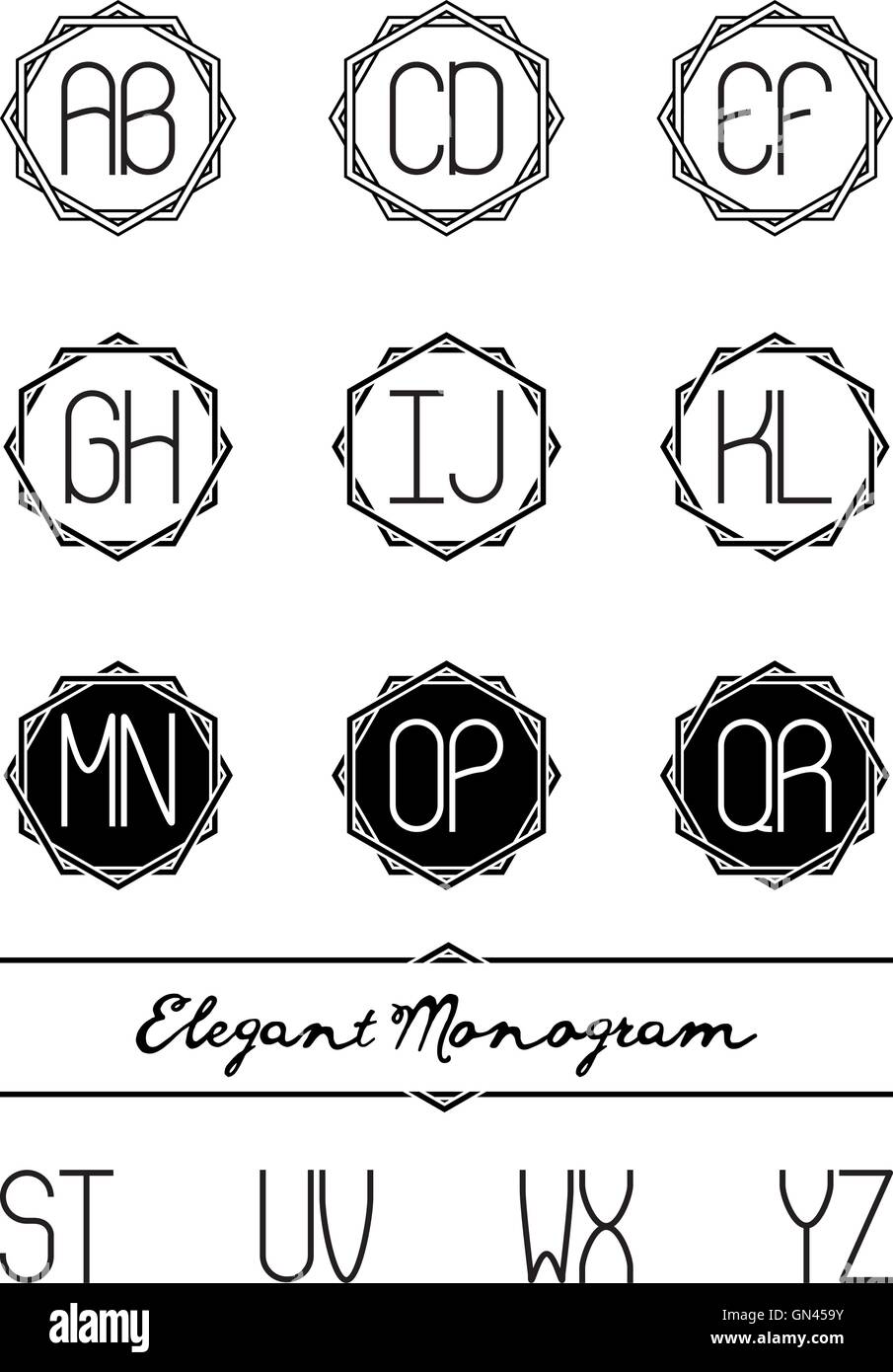 Monogram Letters High Resolution Stock Photography and Images - Alamy