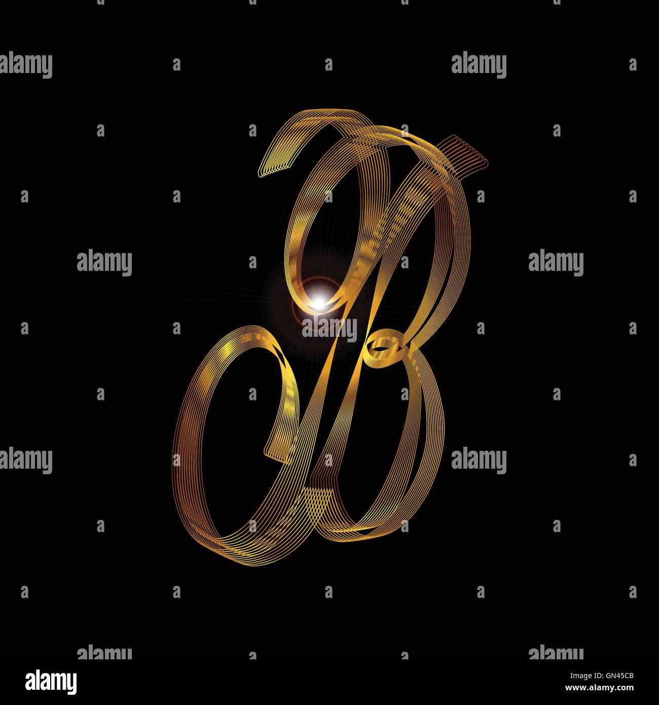 Letter B In Gold Stock Vector Image & Art - Alamy
