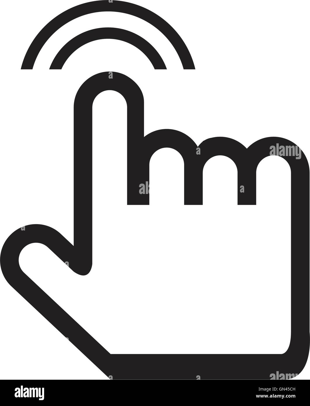 cursor hand icon with shadow on white background Stock Vector Image ...