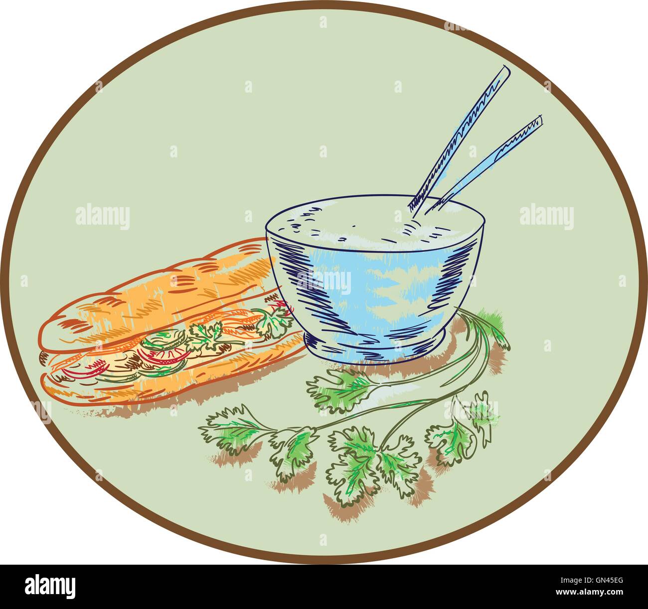 Rice bowl drawing hi-res stock photography and images - Alamy