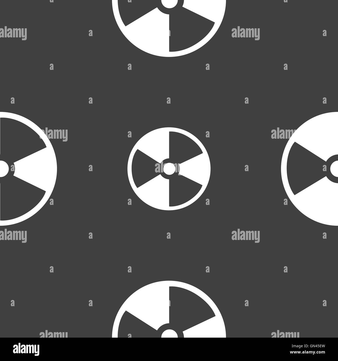 radioactive icon sign. Seamless pattern on a gray background. Vector ...