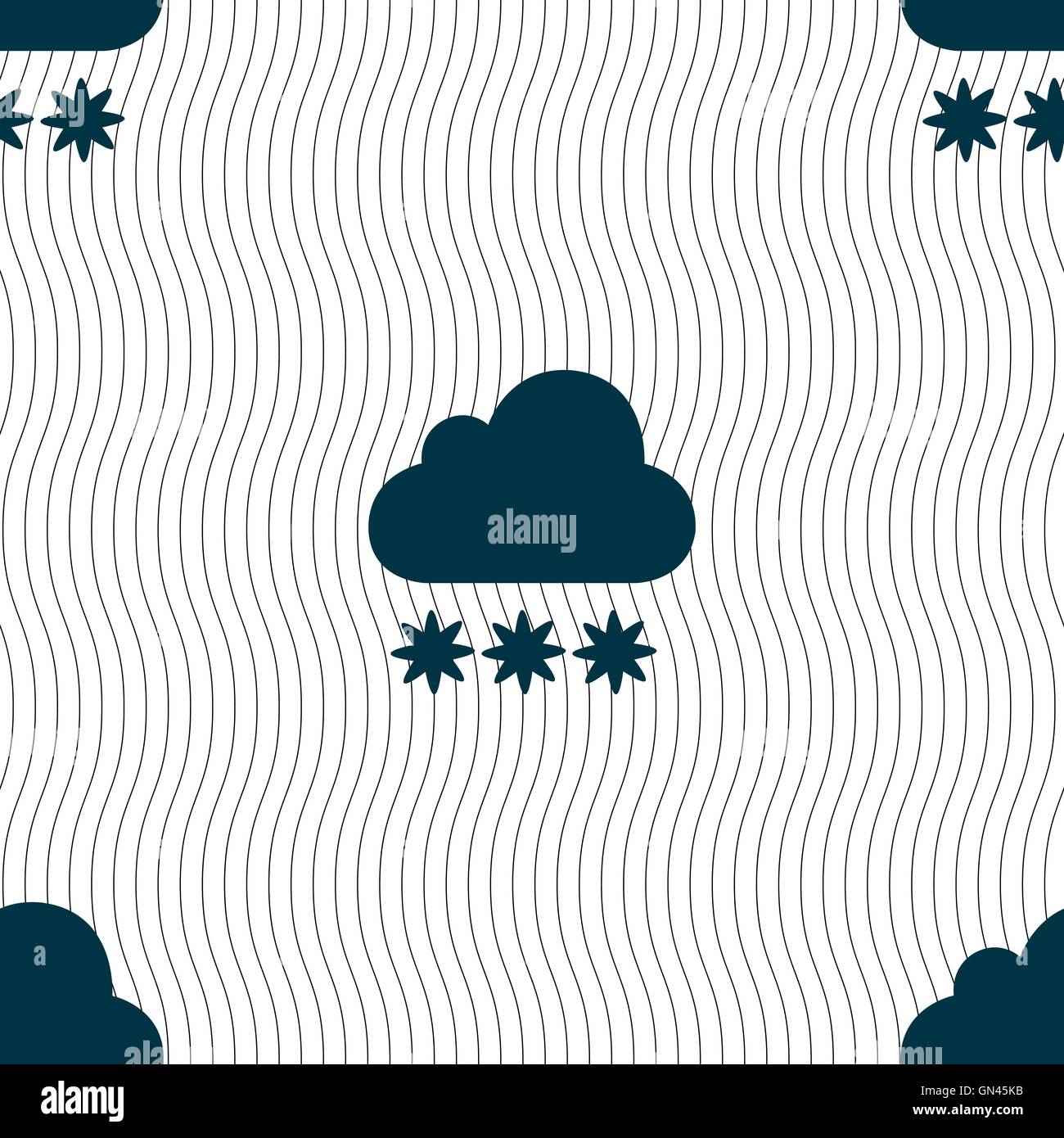 snow cloud icon sign. Seamless pattern with geometric texture. Vector ...