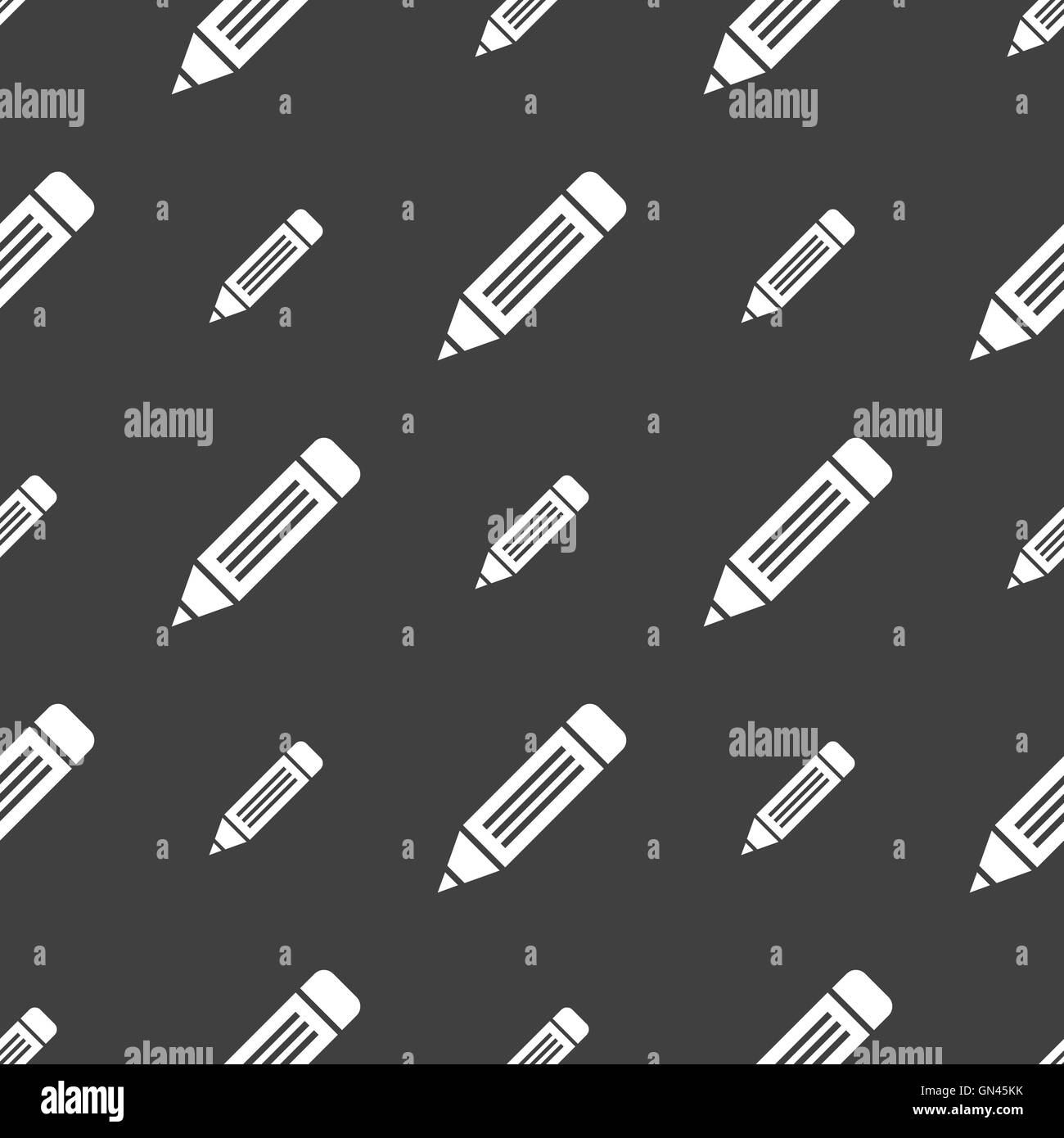 pen icon sign. Seamless pattern on a gray background. Vector Stock ...