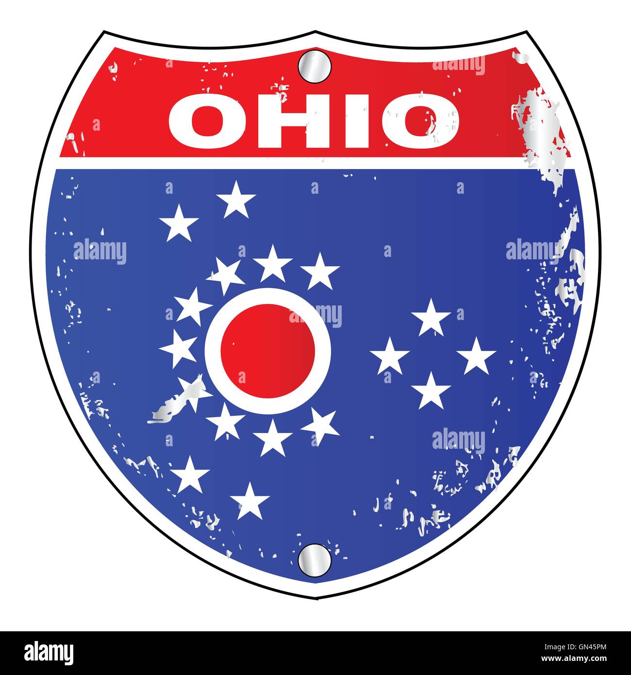 Ohio Flag Icons As Interstate Sign Stock Vector Image & Art - Alamy
