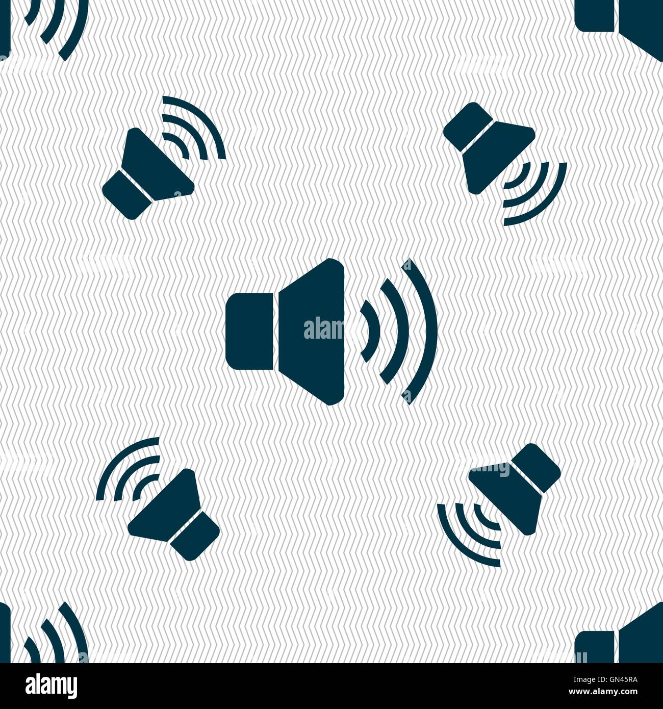 Speaker volume icon sign. Seamless pattern with geometric texture ...