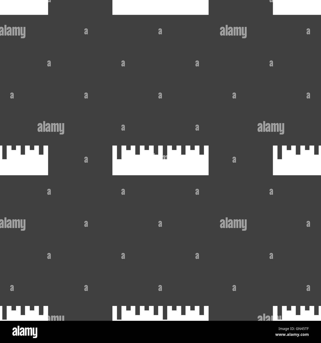 ruler icon sign. Seamless pattern on a gray background. Vector Stock ...