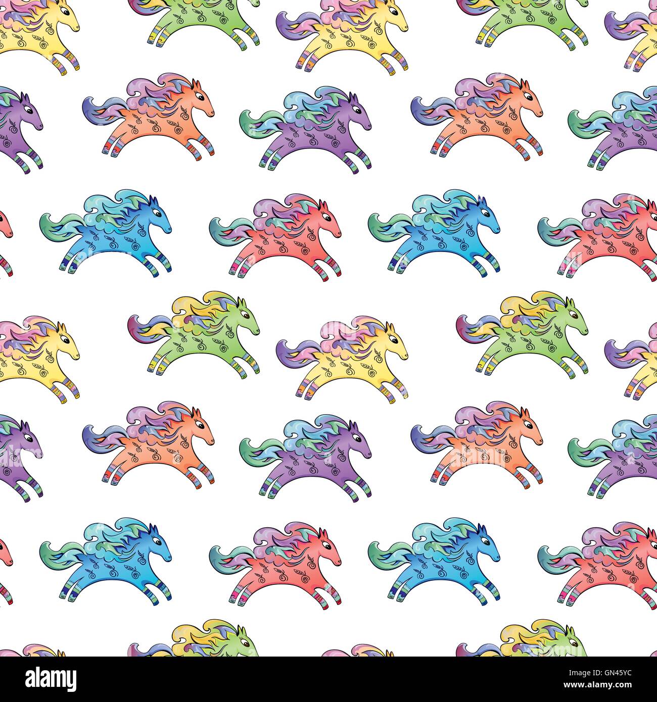 Seamless pattern cute horse Stock Vector Images - Alamy