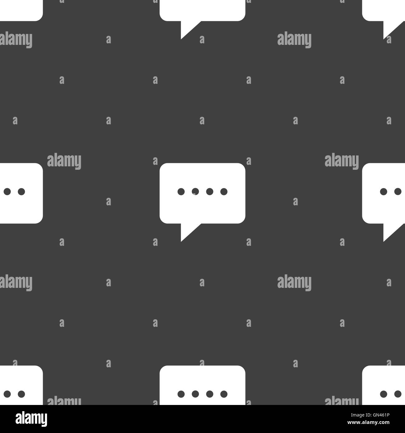 Speech bubbles icon sign. Seamless pattern on a gray background. Vector ...