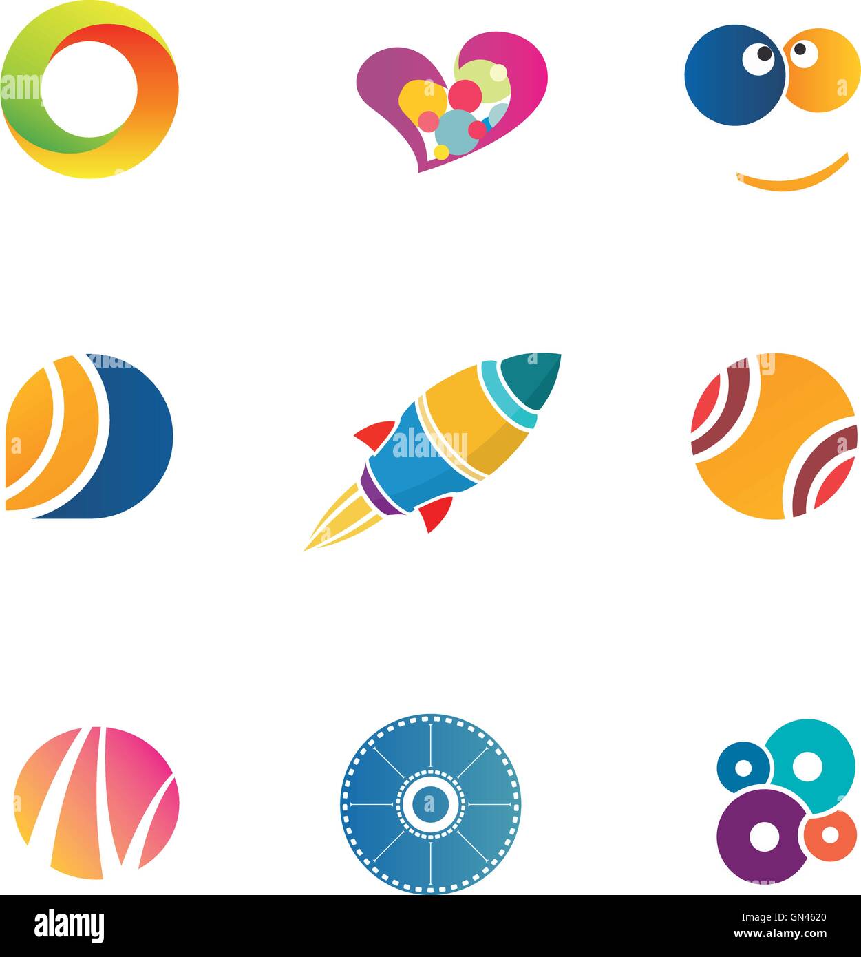 Colorful abstact icons set Stock Vector Image & Art - Alamy
