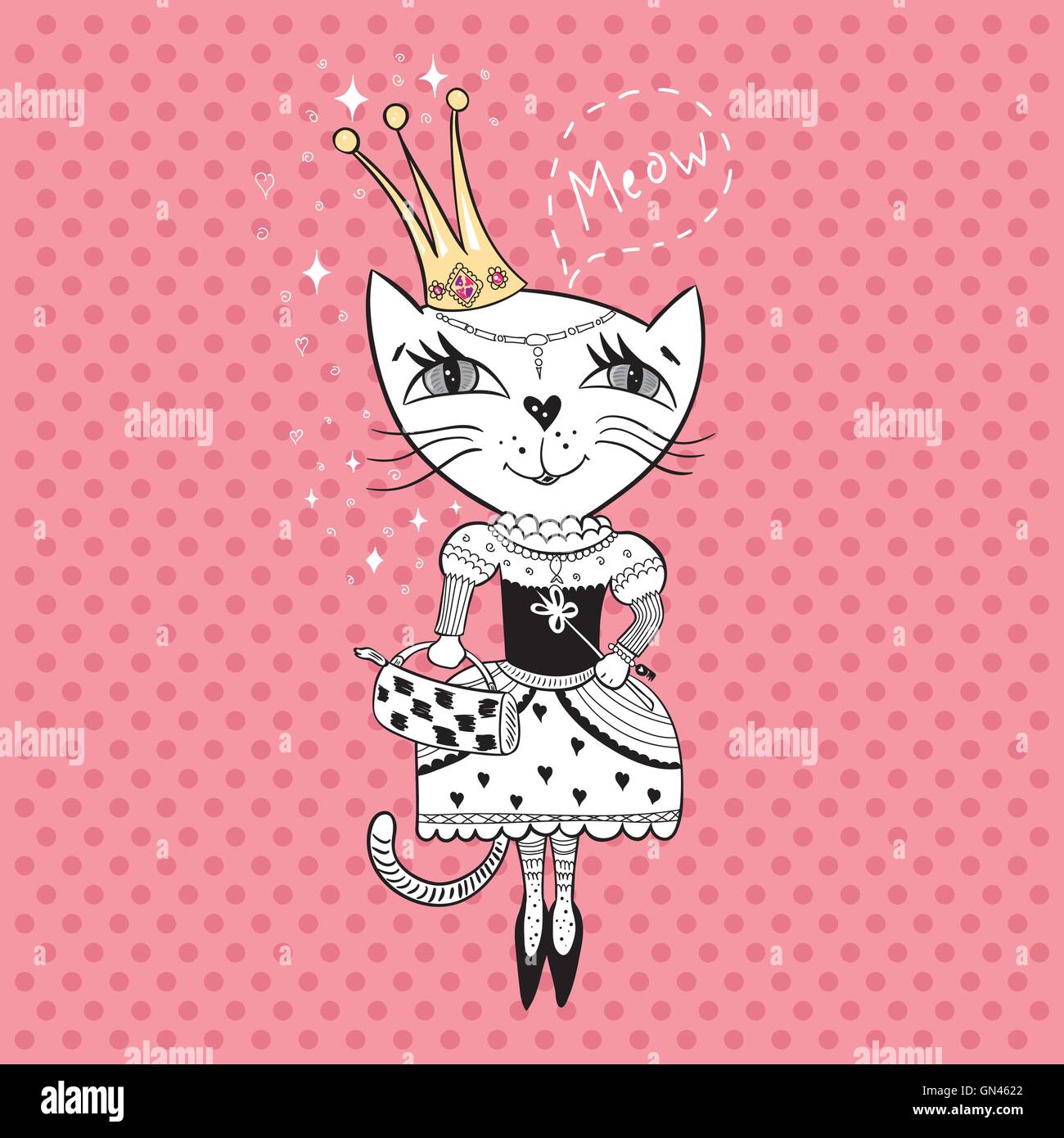 Cat queen design Stock Vector Images - Alamy
