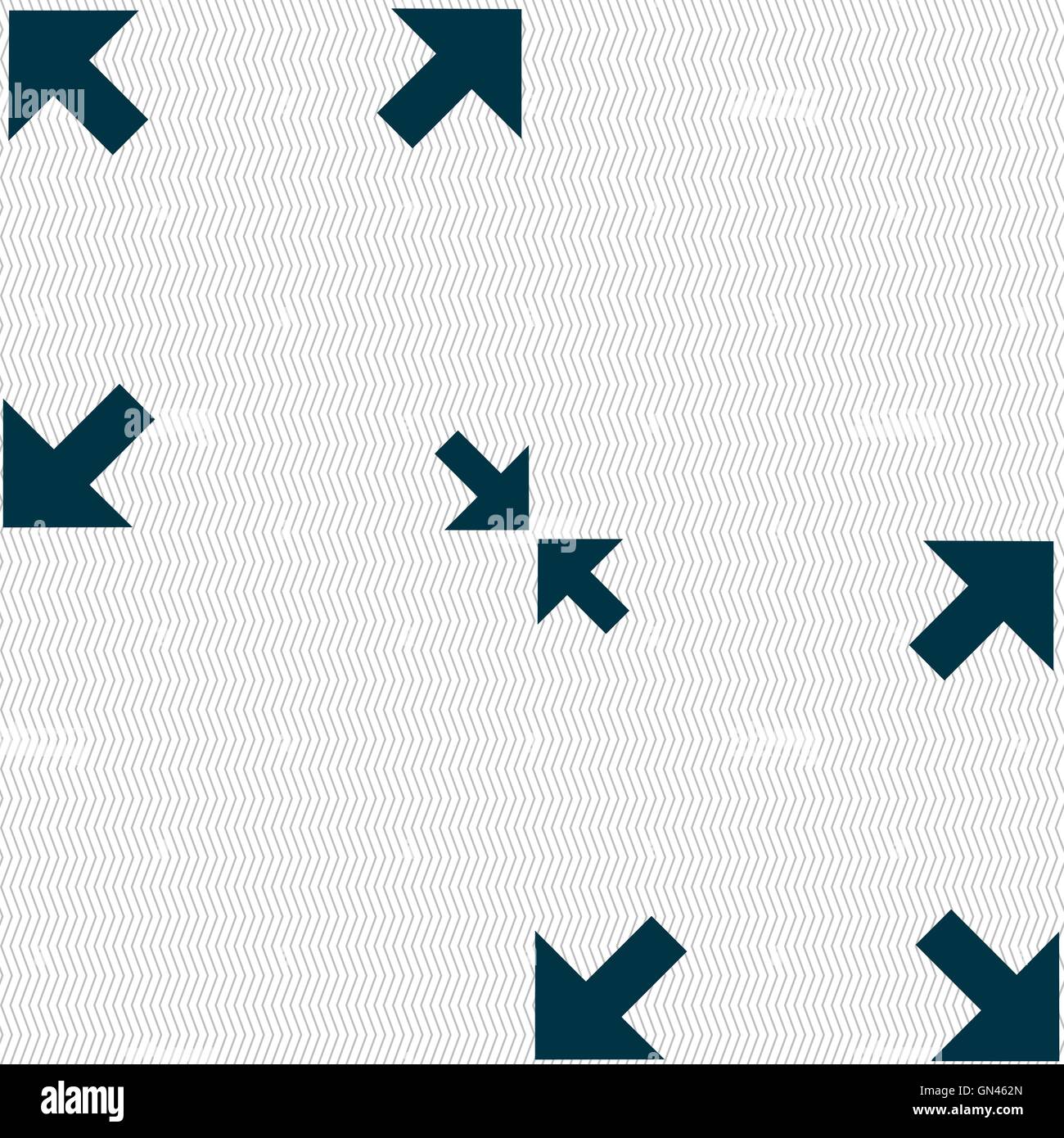 Exit full screen icon sign. Seamless pattern with geometric texture ...