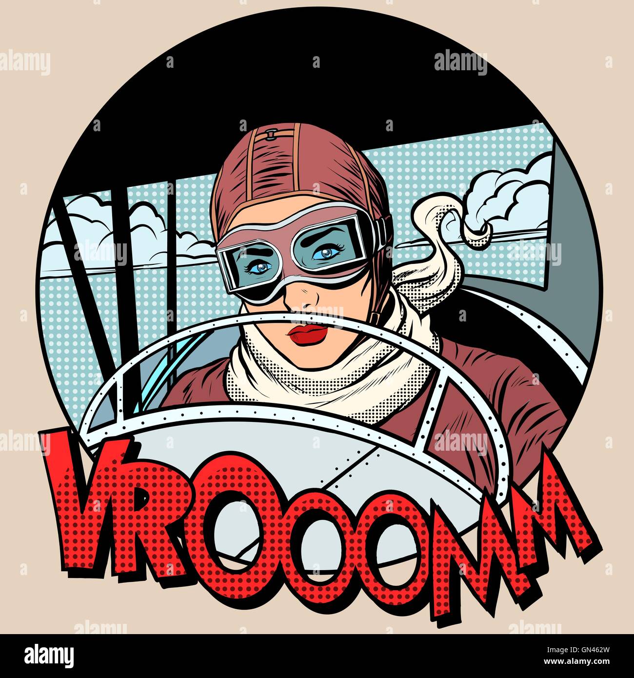 Cartoon Aviator Woman High Resolution Stock Photography and Images - Alamy