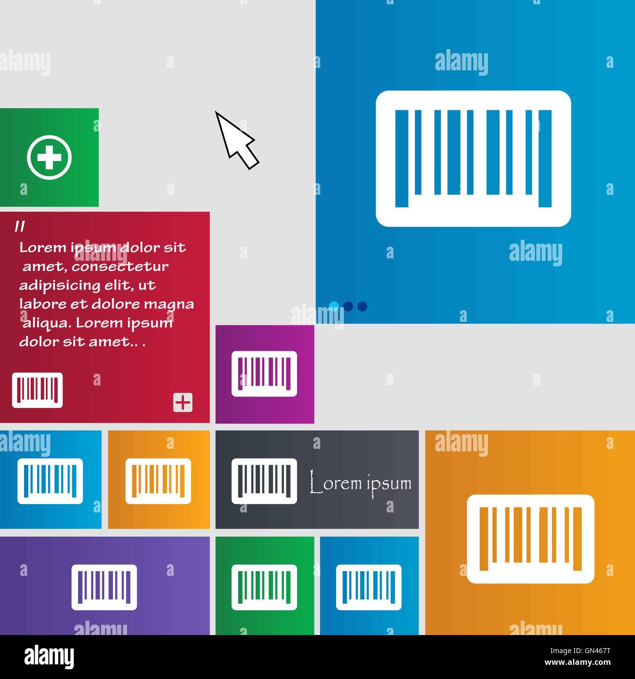 Barcode Icon Sign Buttons Modern Interface Website Buttons With Cursor Pointer Vector Stock 
