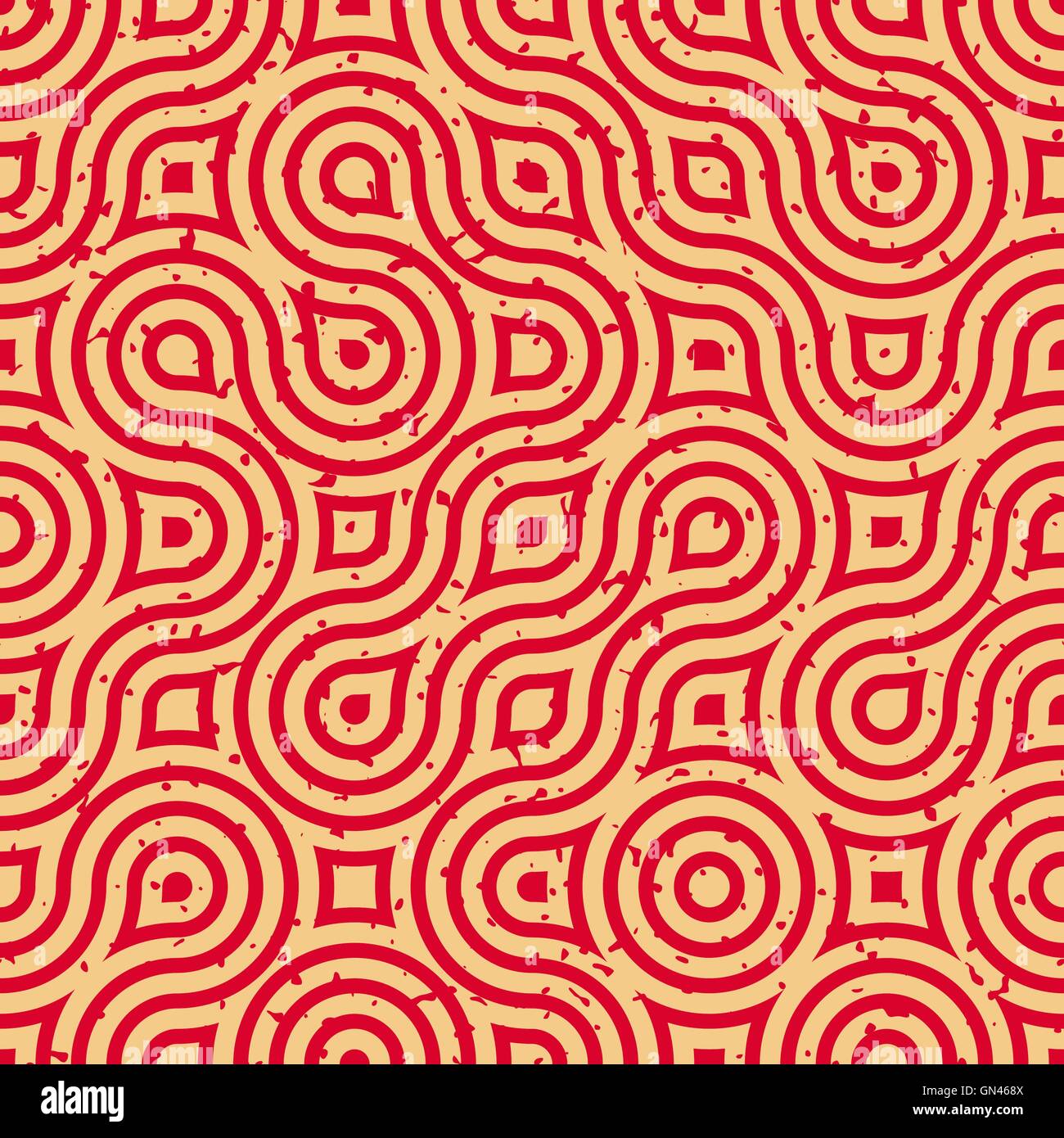 Vector Seamless Geometric Wavy Lines Irregular Retro Grungy Red Tan ...