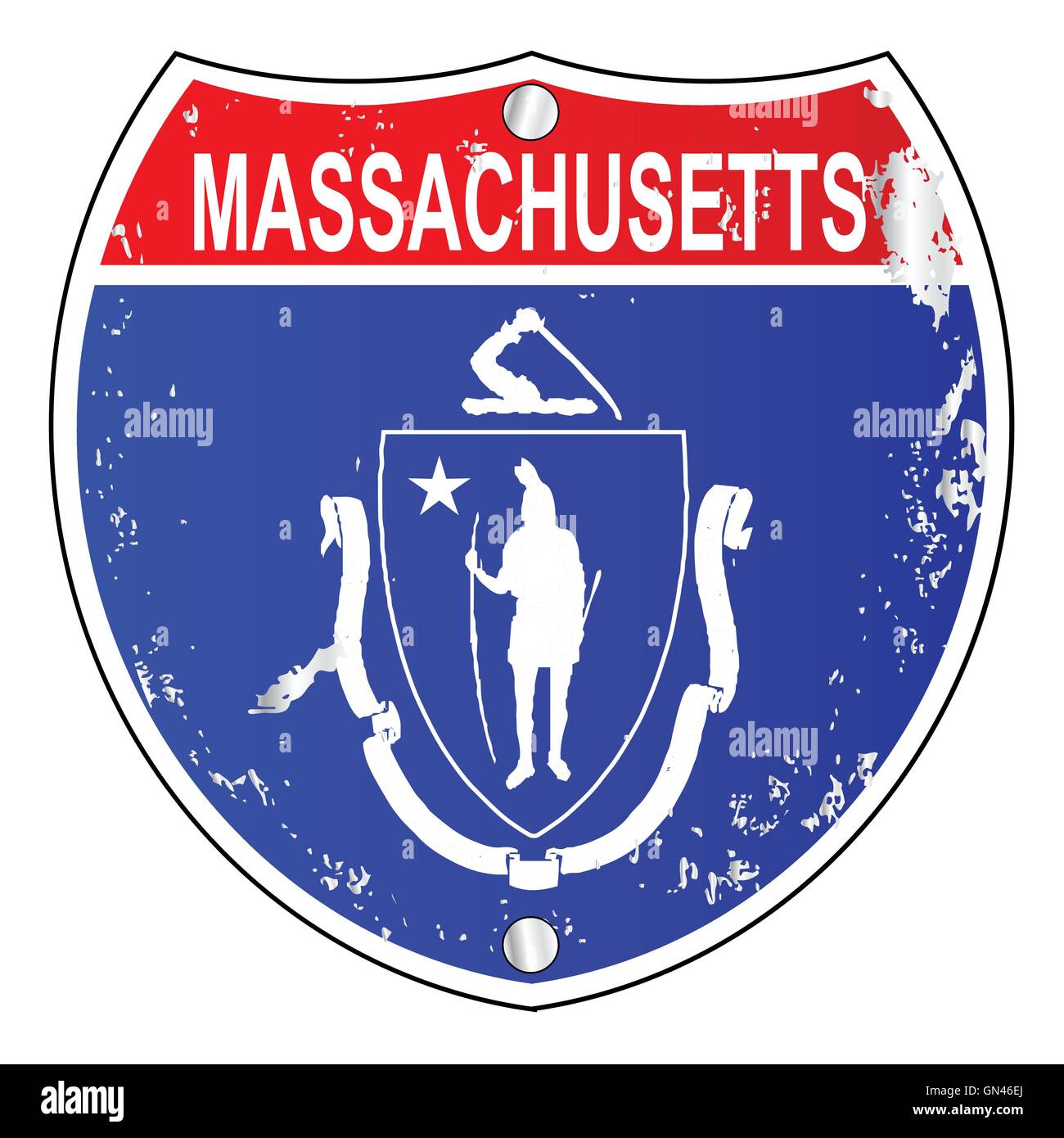 Massachusetts Flag Icons As Interstate Sign Stock Vector Image & Art ...