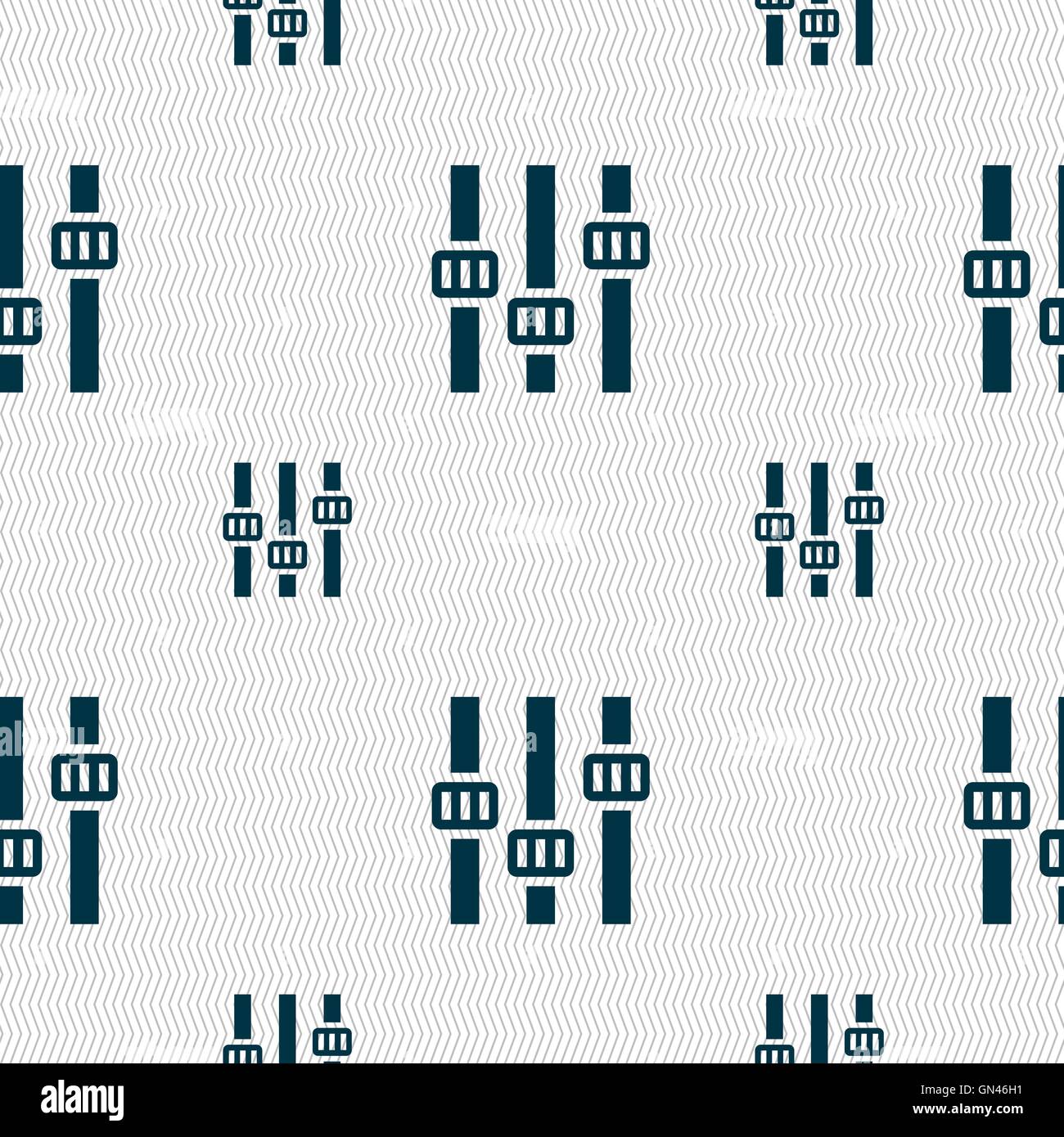 Equalizer icon sign. Seamless pattern with geometric texture. Vector ...