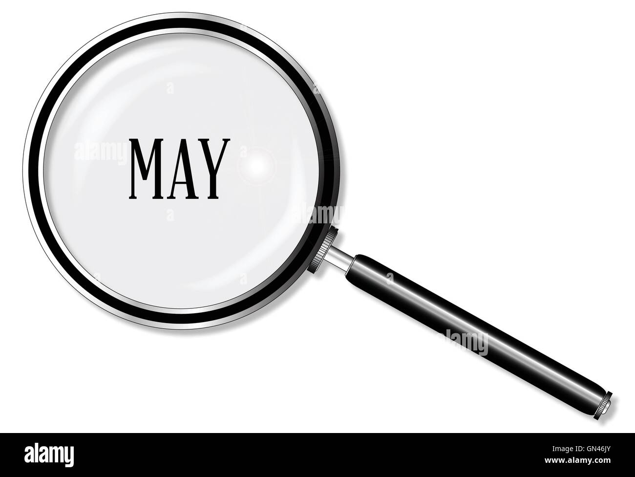 May Magnifying Glass Stock Vector Image & Art - Alamy
