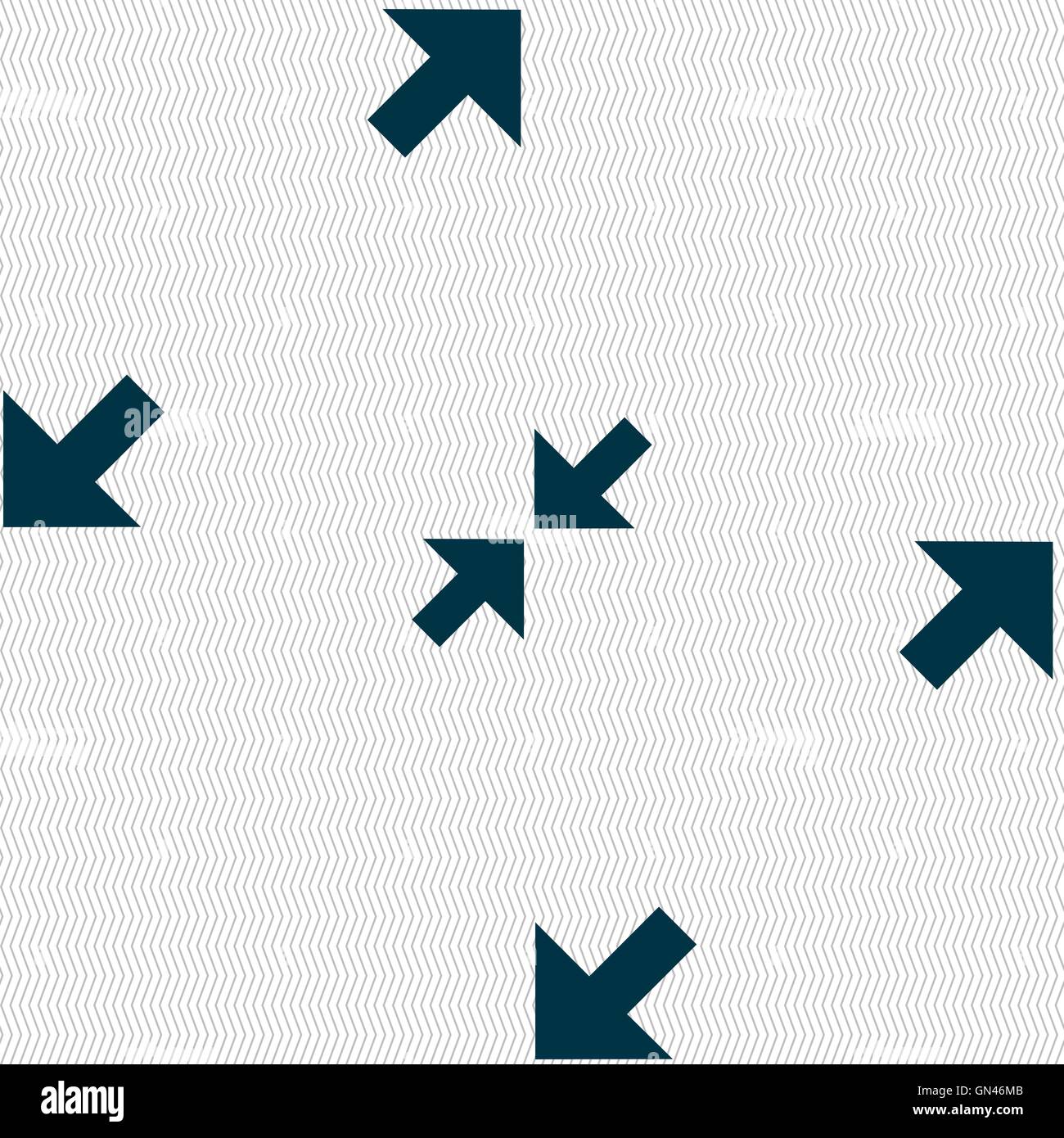 Exit full screen icon sign. Seamless pattern with geometric texture ...