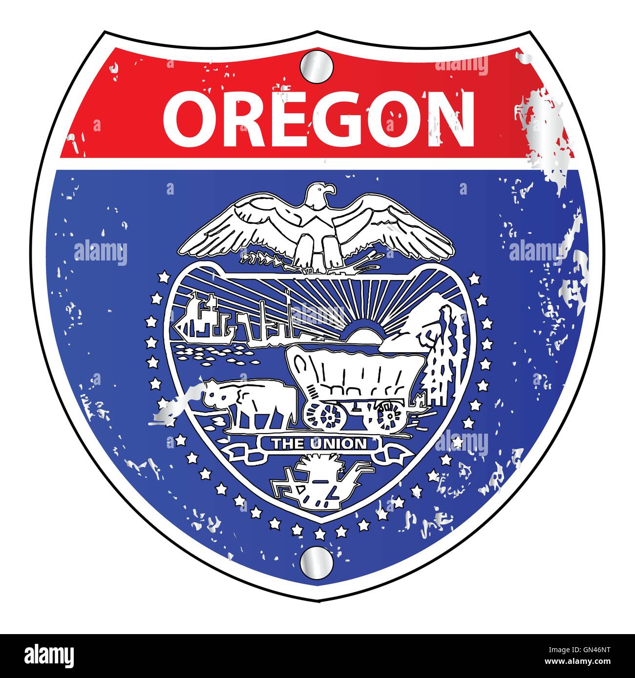 Oregon Flag Icons As Interstate Sign Stock Vector Image & Art - Alamy