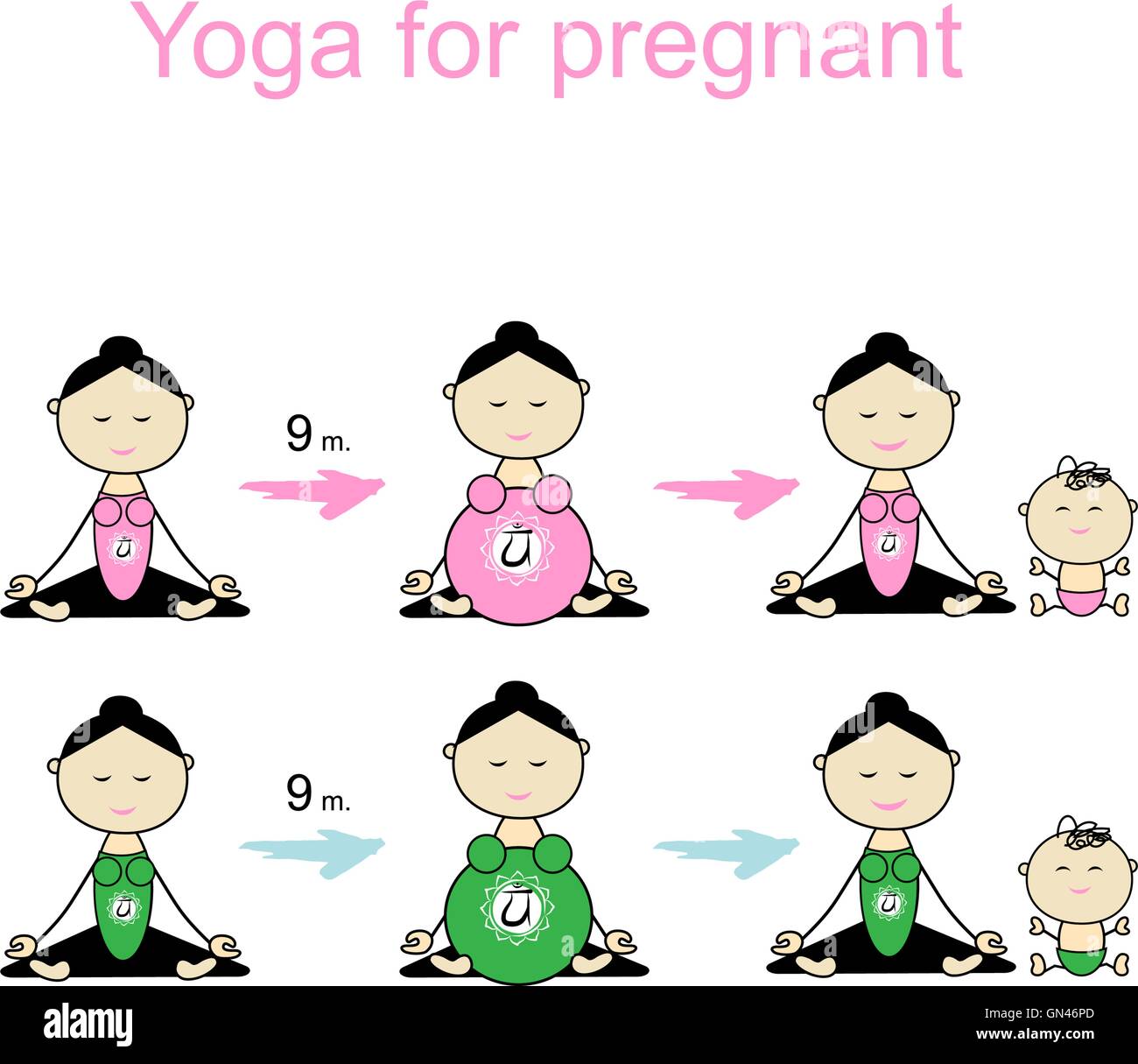 Pregnant exercise vector cartoon hi-res stock photography and images ...