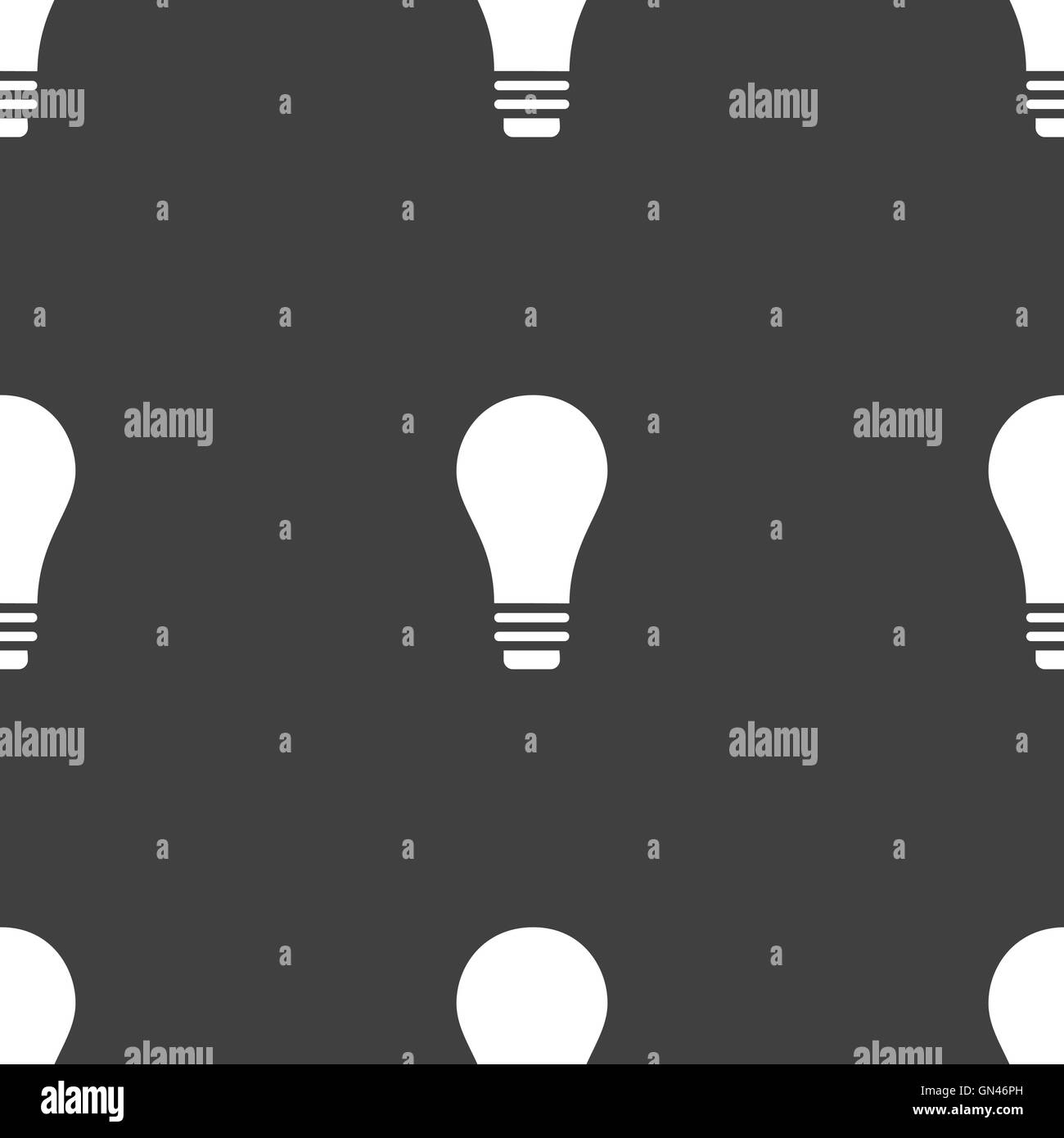 Light bulb icon sign. Seamless pattern on a gray background. Vector ...