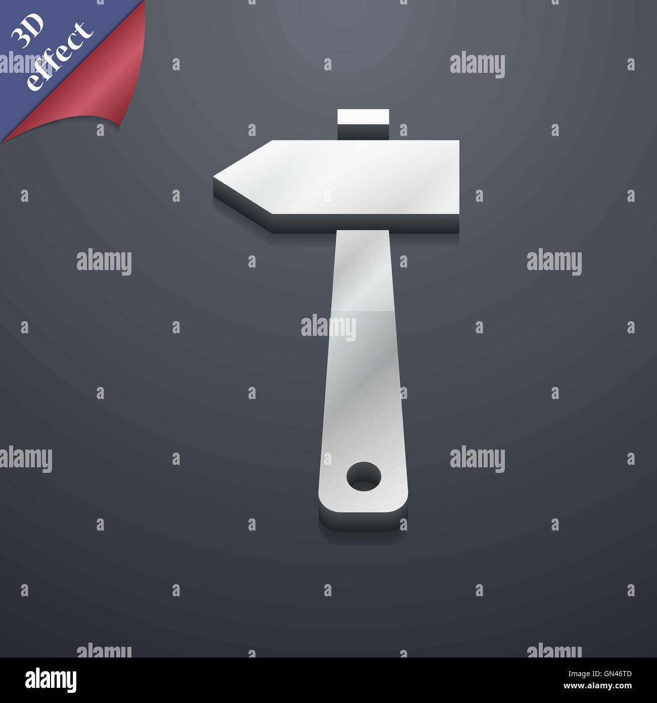 hammer icon symbol. 3D style. Trendy, modern design with space for your ...
