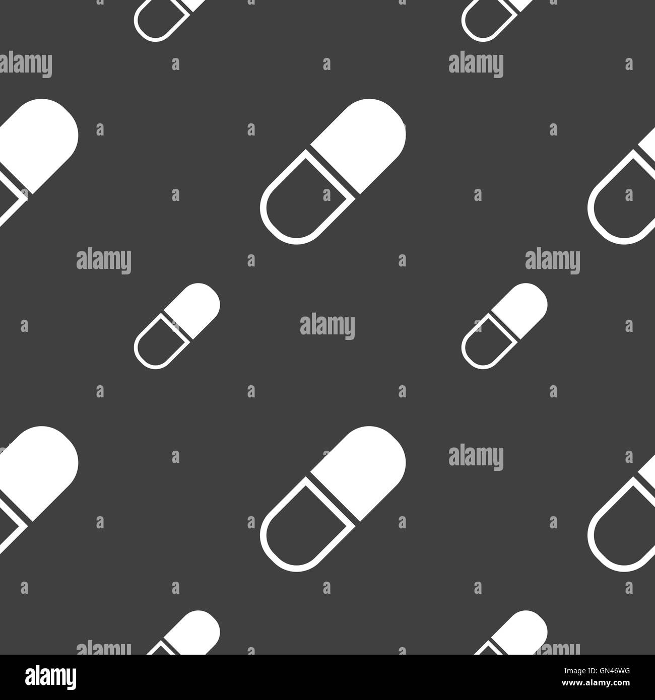 pill icon sign. Seamless pattern on a gray background. Vector Stock ...