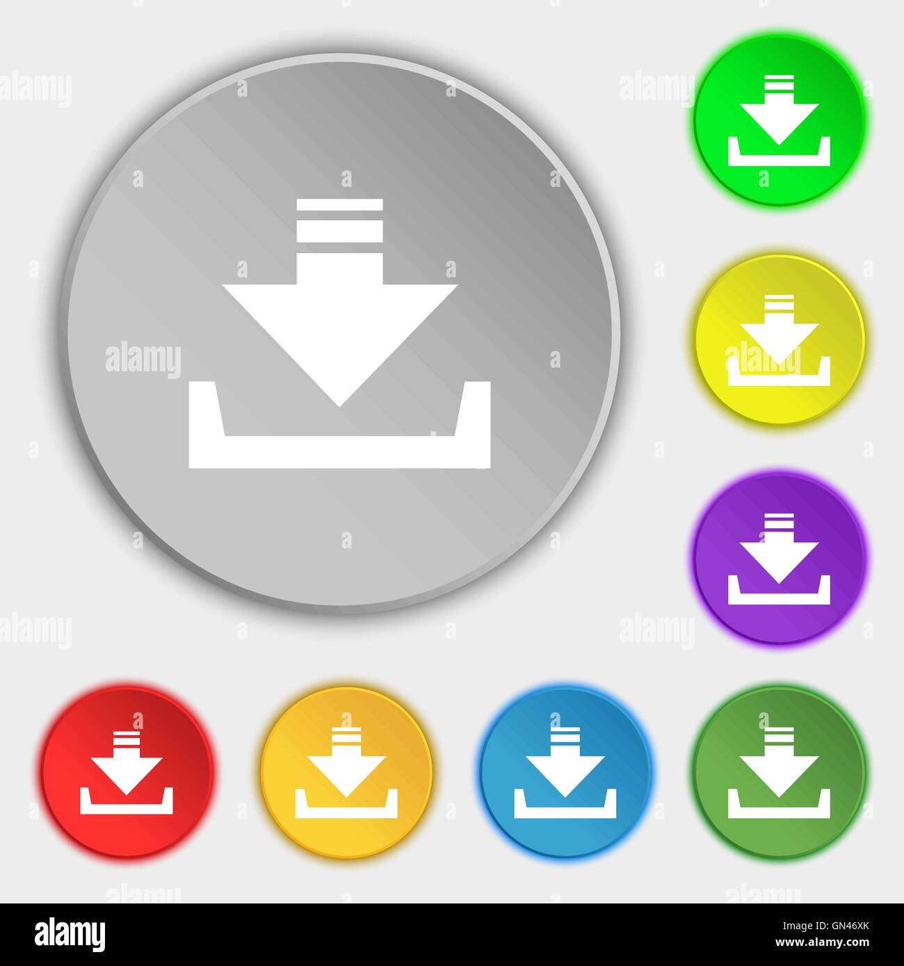 Restore icon sign. Symbol on eight flat buttons. Vector Stock Vector ...