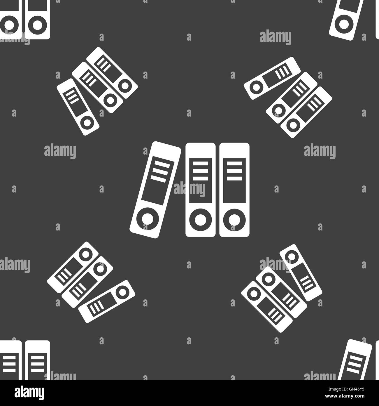 binders icon sign. Seamless pattern on a gray background. Vector Stock ...