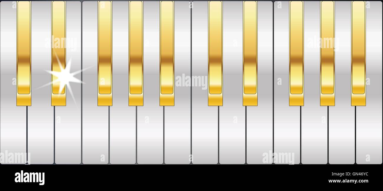 Gold And Silver Piano Keys Stock Vector Image & Art - Alamy