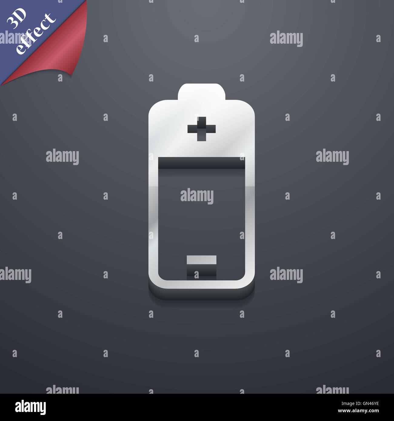 battery icon symbol. 3D style. Trendy, modern design with space for ...