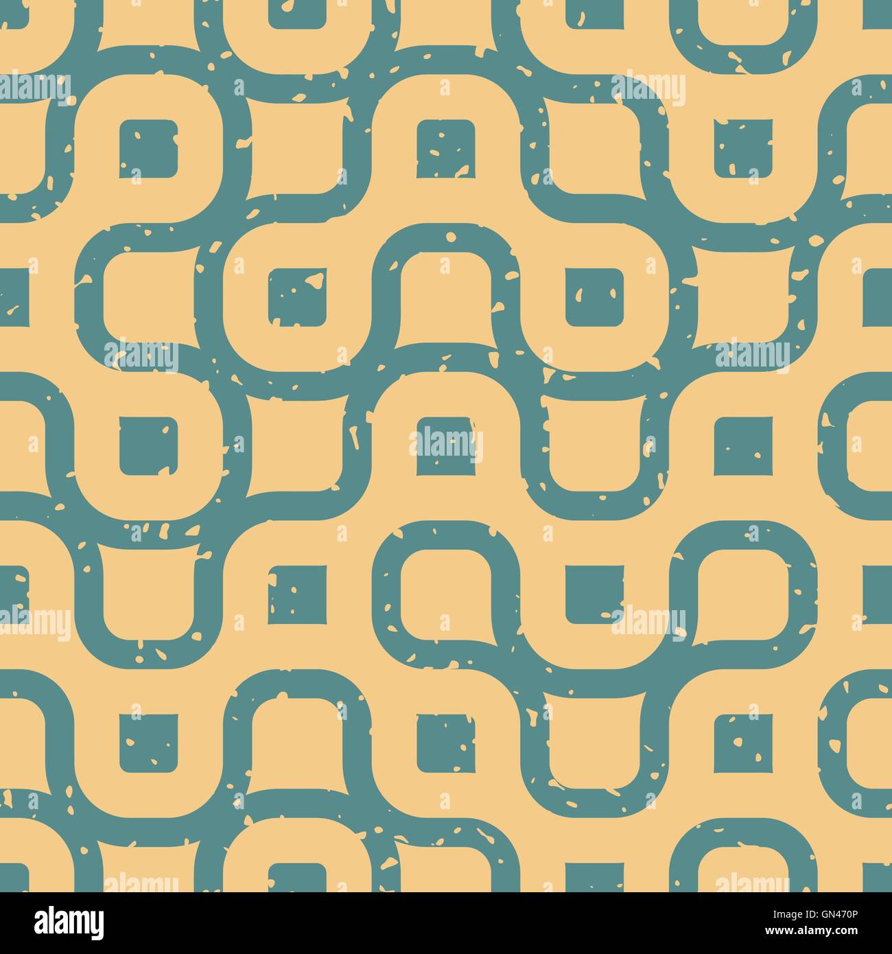 Vector Seamless Wavy Lines Irregular Retro Grungy Blue Tan Pattern ...