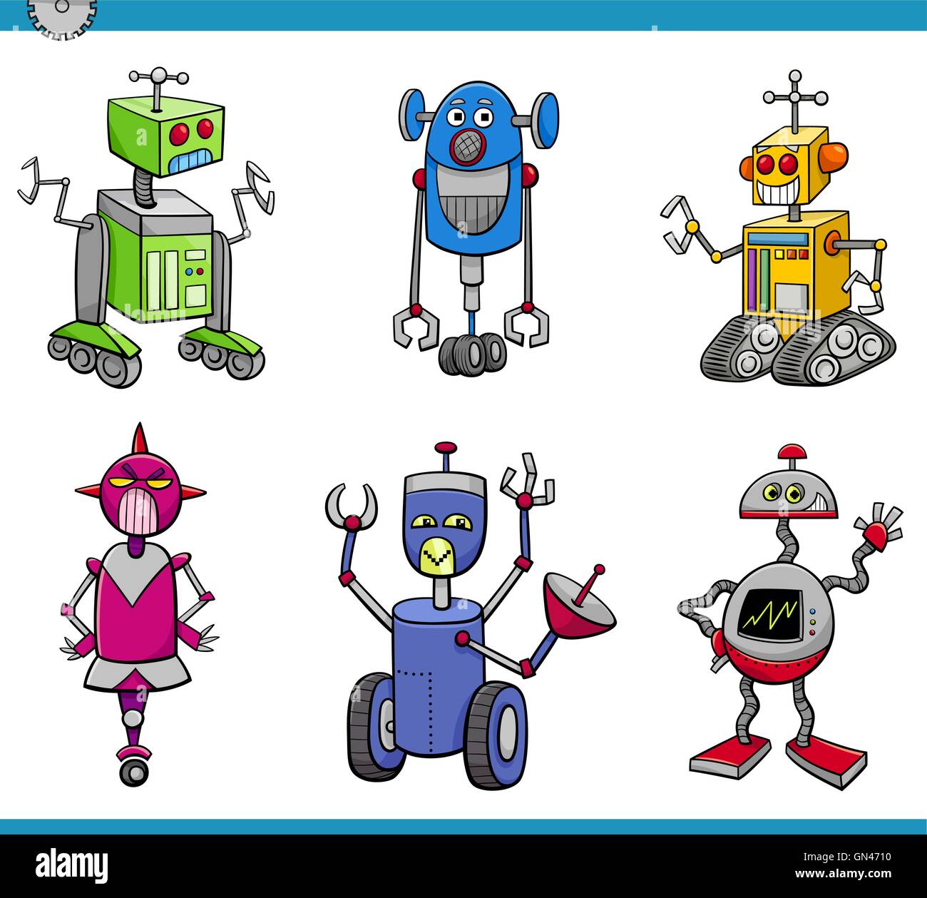 robot characters cartoon set Stock Vector Image & Art - Alamy