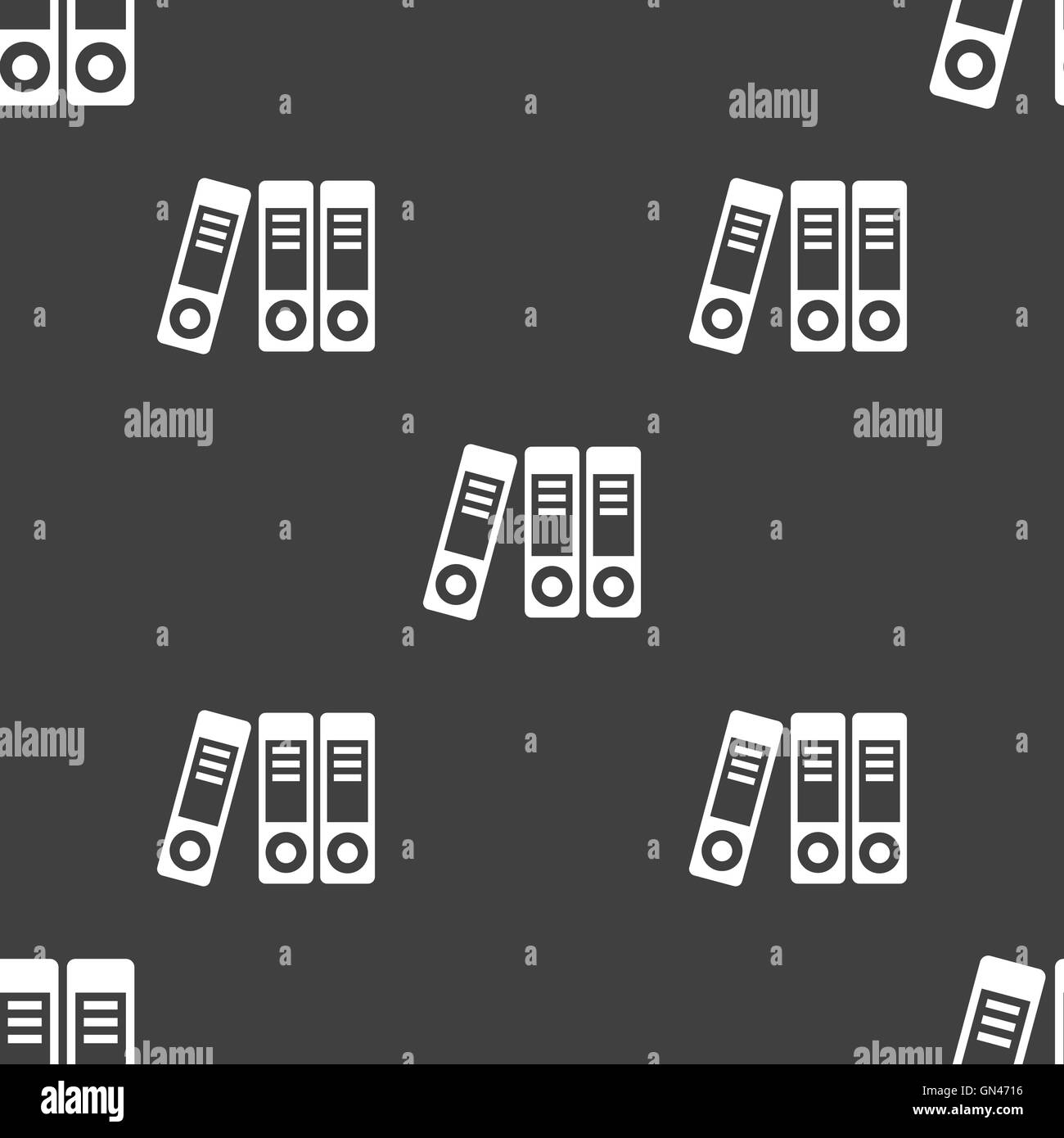 binders icon sign. Seamless pattern on a gray background. Vector Stock ...