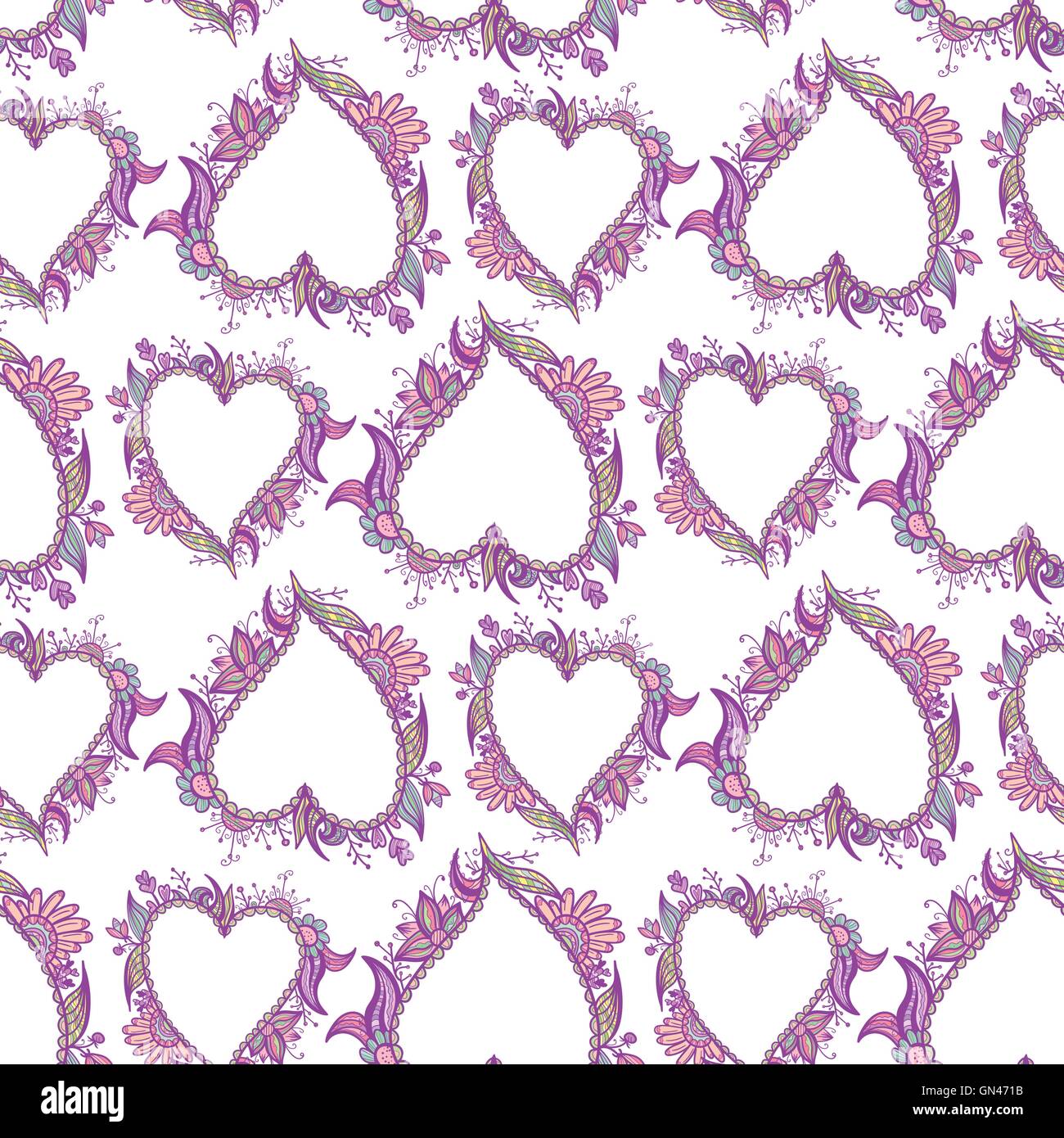 Blossoming Heart pattern Stock Vector Image & Art - Alamy