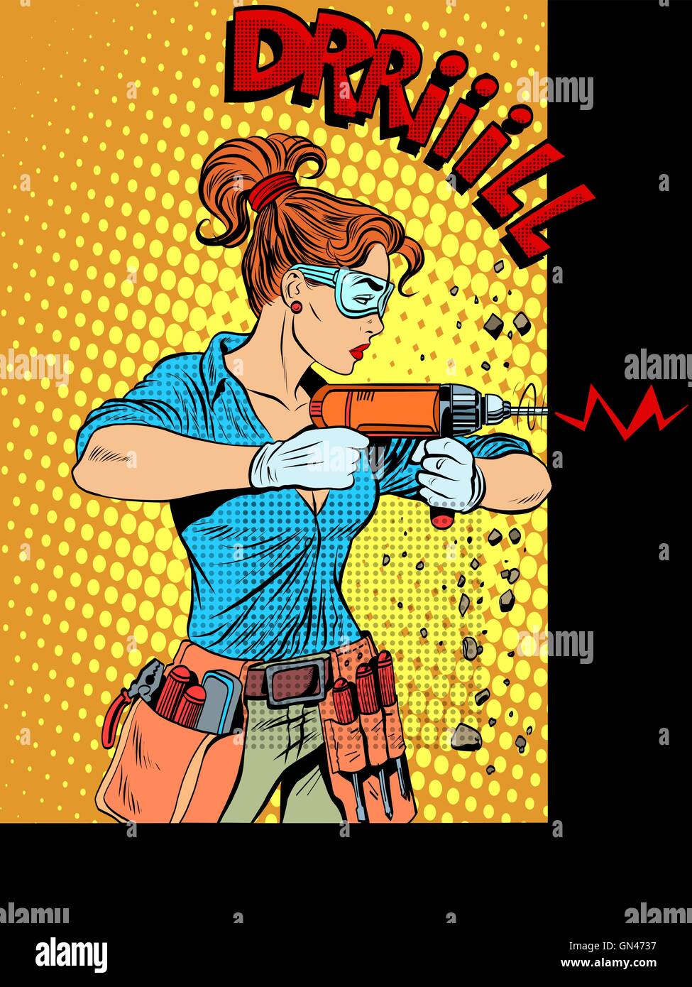 Cartoon construction worker woman Stock Vector Images - Alamy