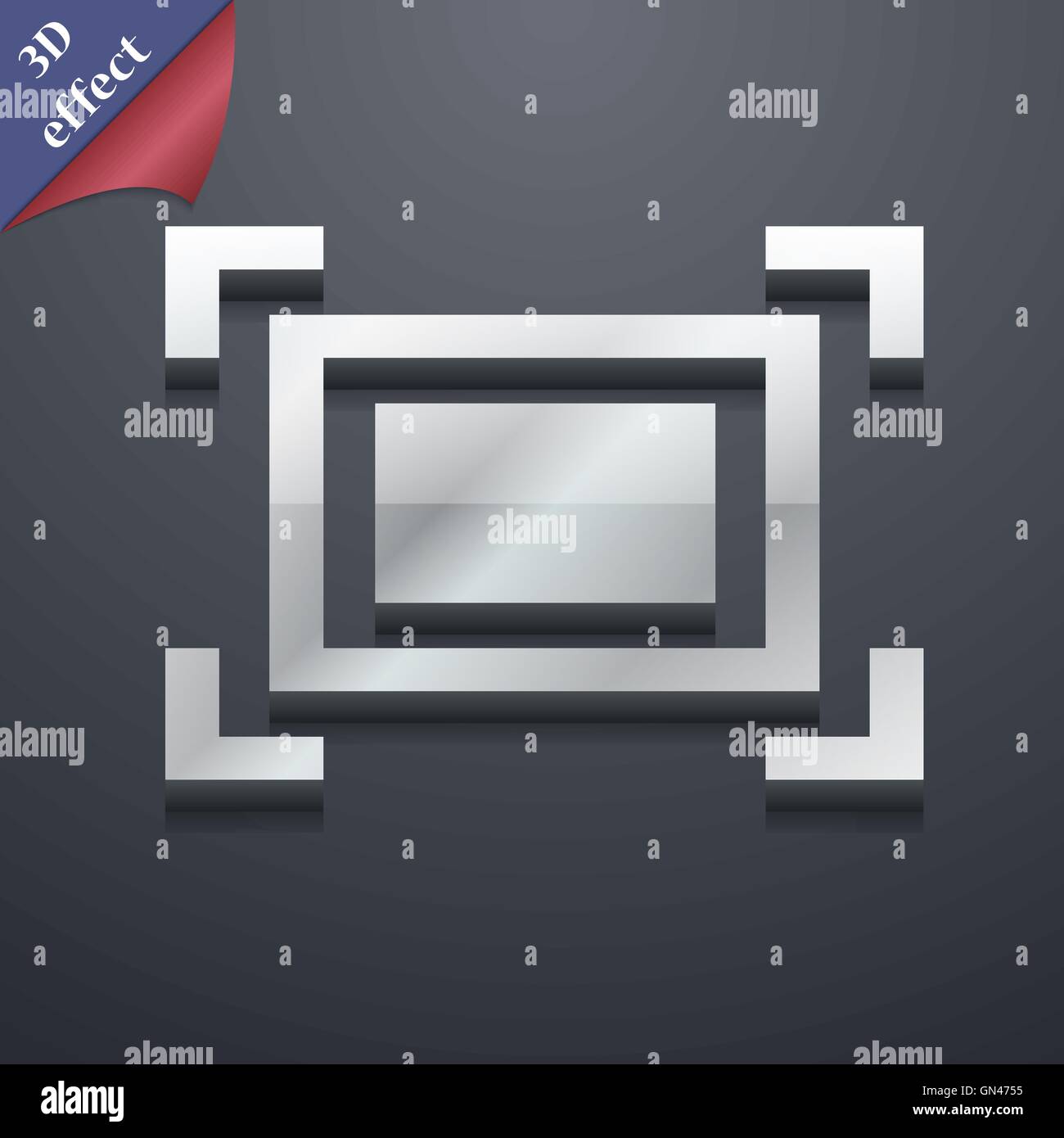 Crops and Registration Marks icon symbol. 3D style. Trendy, modern ...