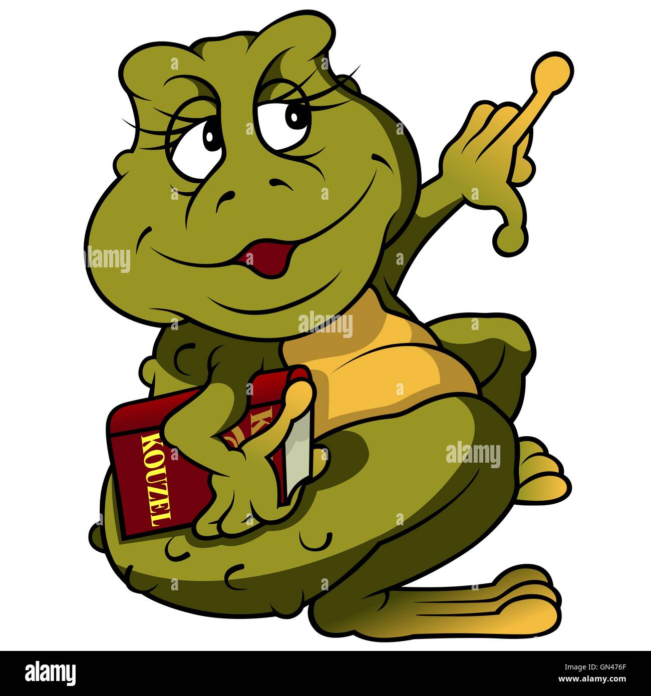 Frog With Book Stock Vector Image & Art - Alamy