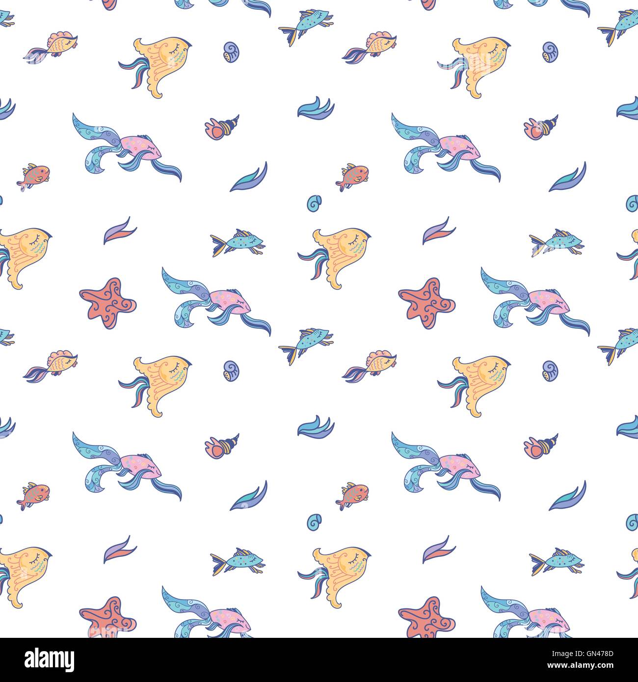 Seashell pattern on light Stock Vector Images - Alamy