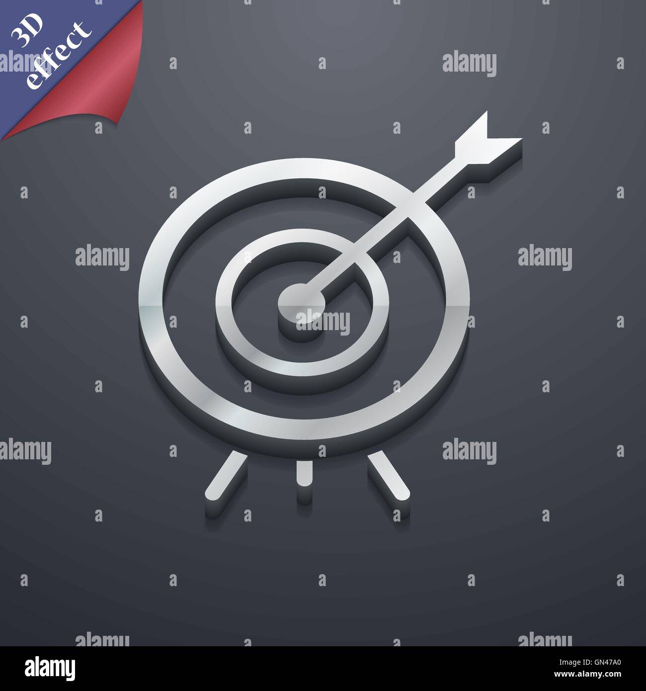 Target icon symbol. 3D style. Trendy, modern design with space for your ...