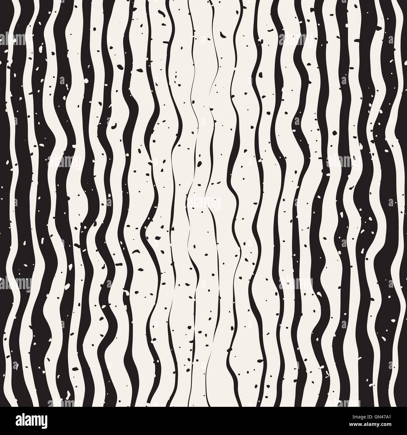 Vector Seamless Black And White Hand Drawn Parallel Vertical Distorted ...