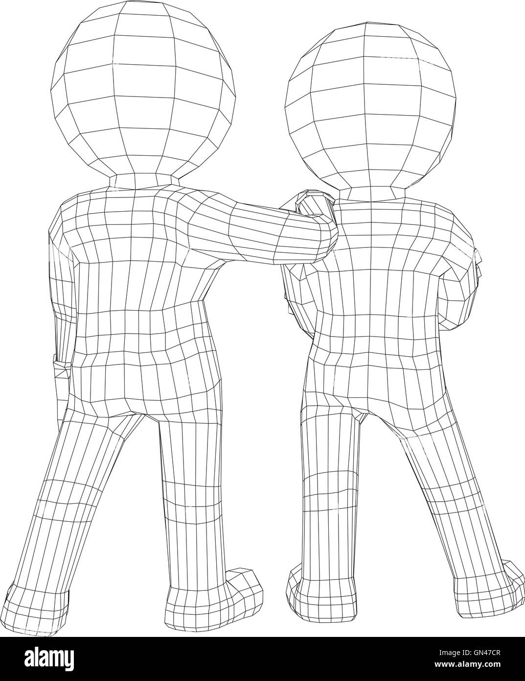 Puppet 3d men two friends Stock Vector Image & Art - Alamy