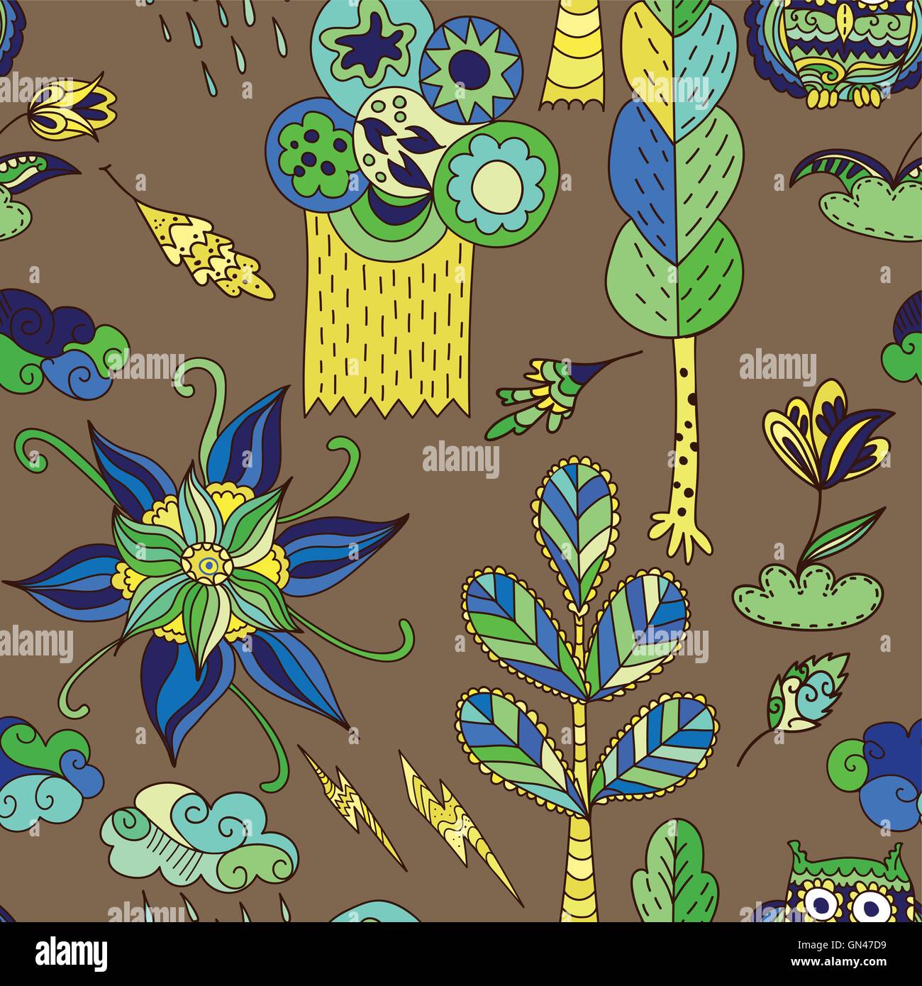 Doodle spring pattern Stock Vector Image & Art - Alamy