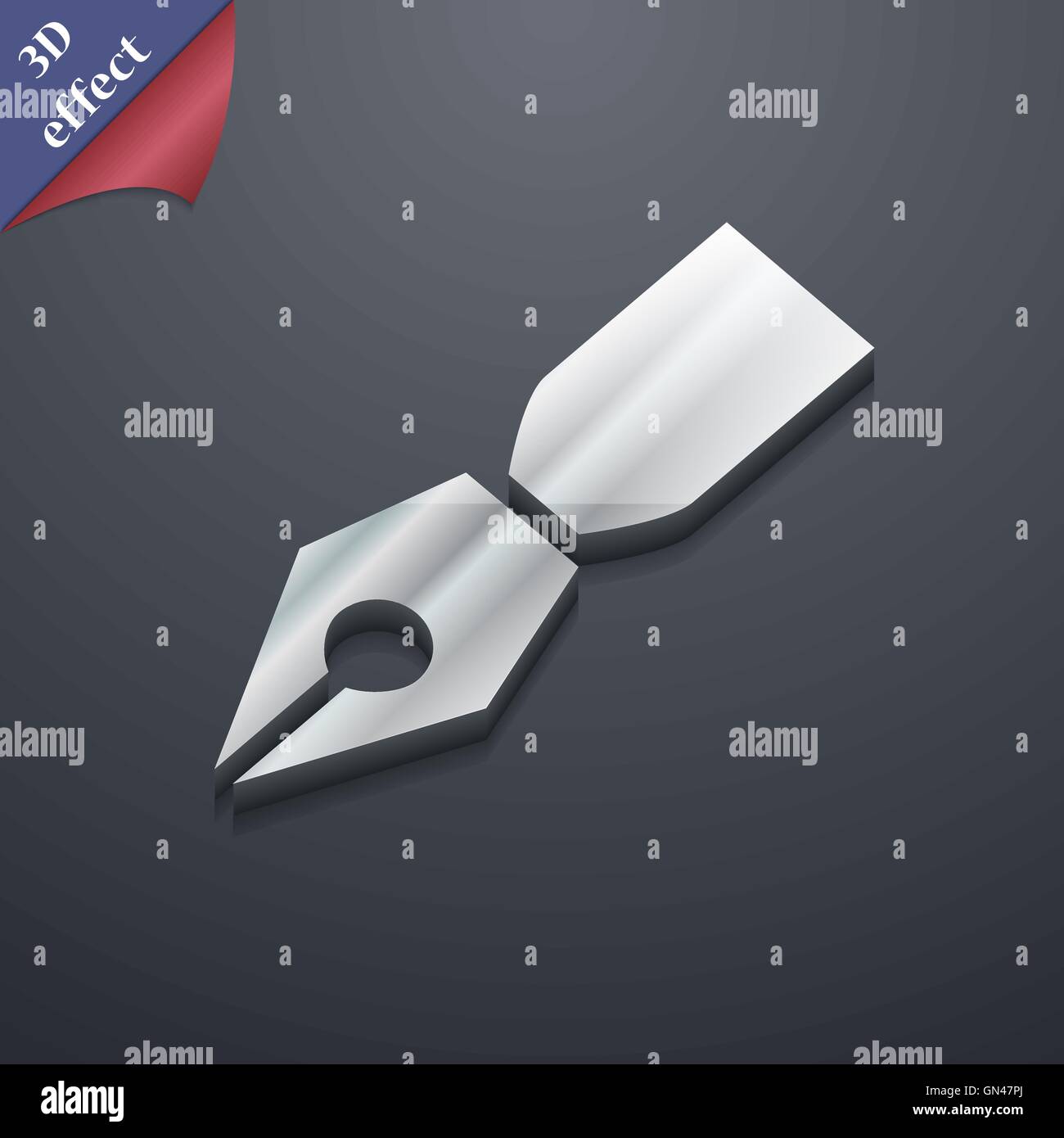 Pen icon symbol. 3D style. Trendy, modern design with space for your ...