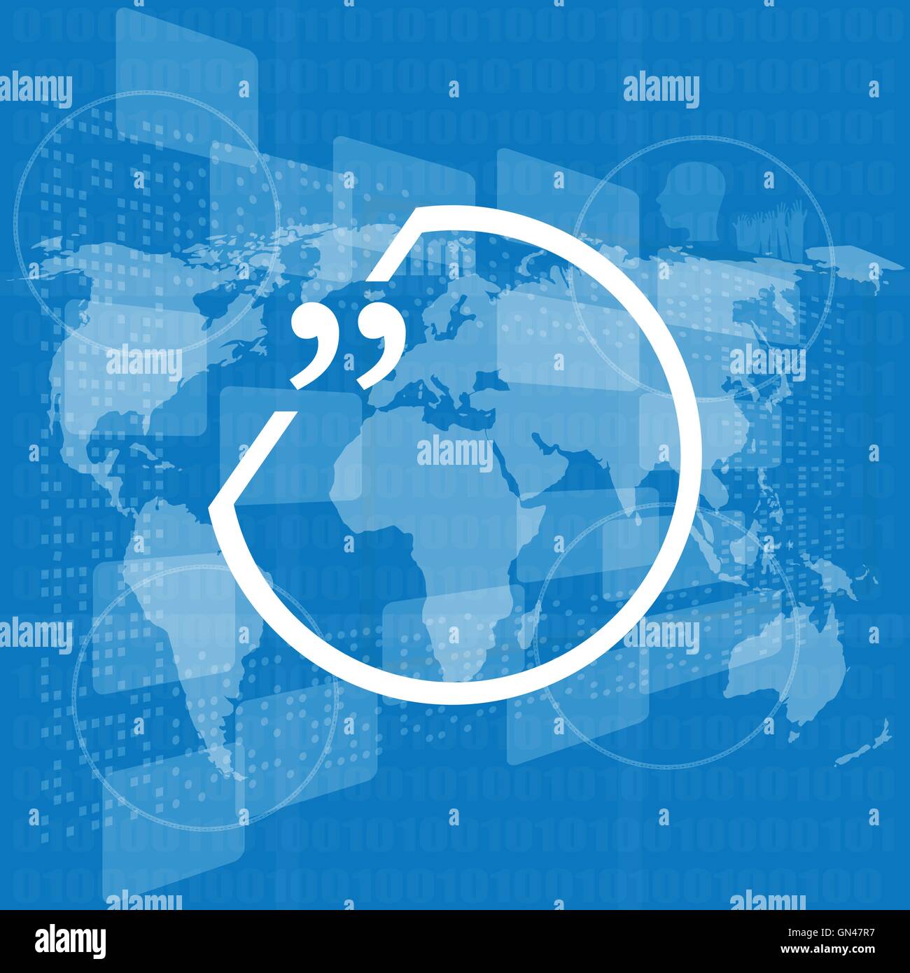 vector quotation marks with thin line speech bubble. concept of ...