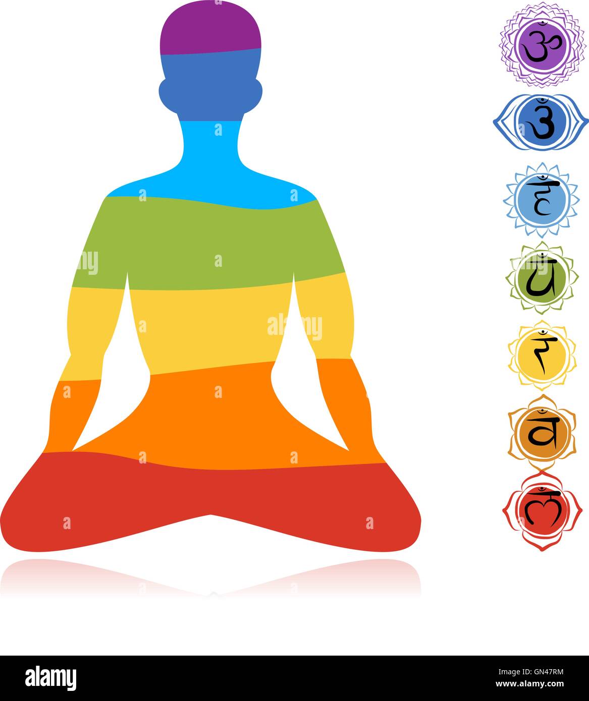 Yoga lotus pose with chakras for your design Stock Vector Image & Art ...