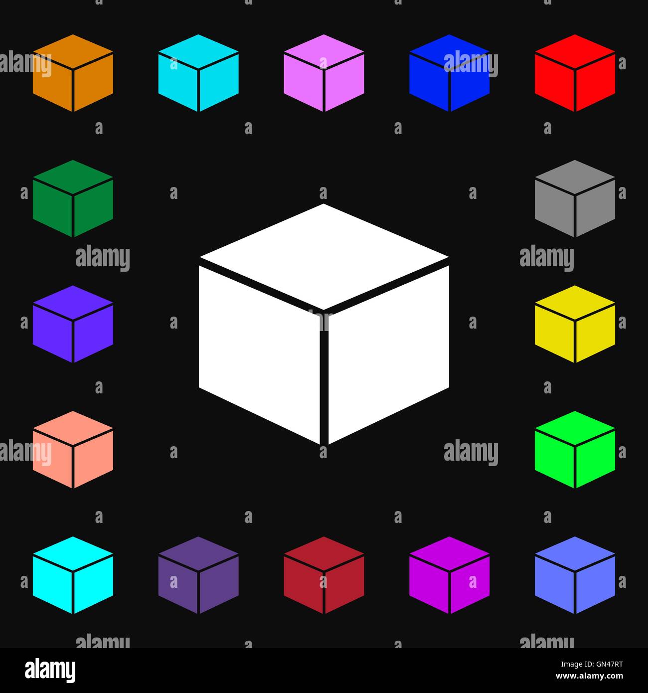 cube icon sign. Lots of colorful symbols for your design. Vector Stock ...