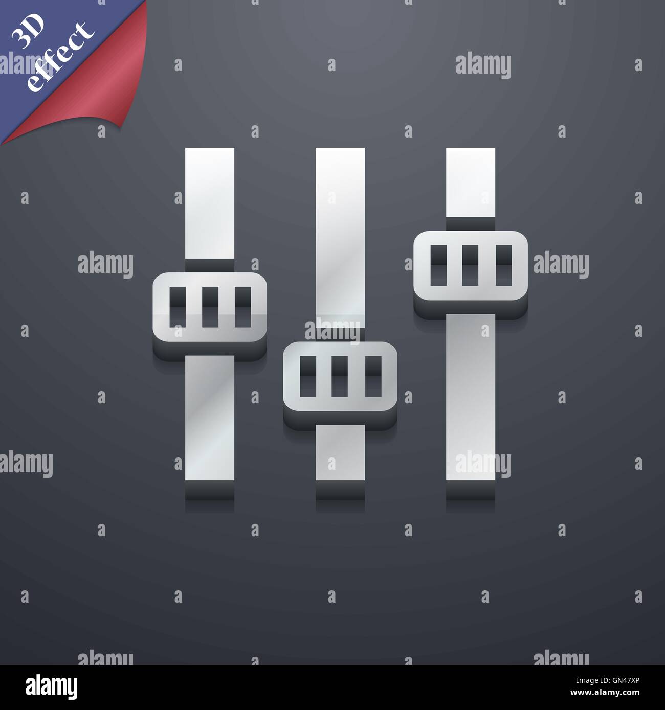 Equalizer icon symbol. 3D style. Trendy, modern design with space for ...